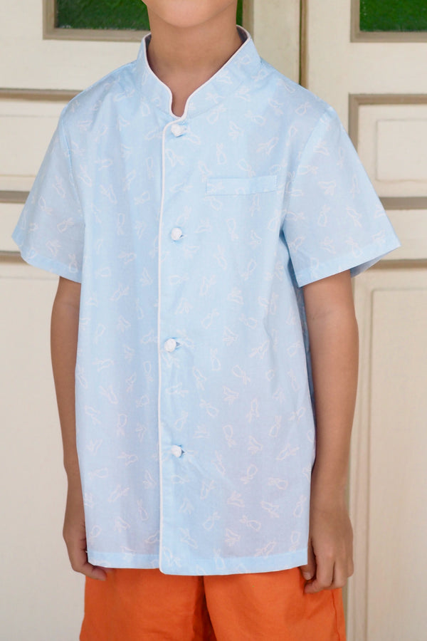 Leap Rabbit Boys Mandarin Collar Shirt - Pocketpig Diary